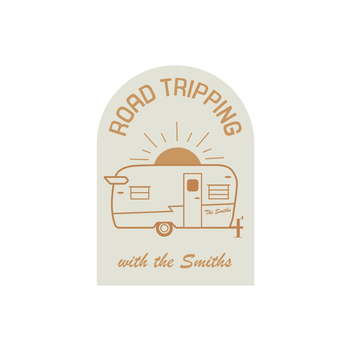 Road Tripping Shasta Caravan outline arch decal - Personalise with you ...